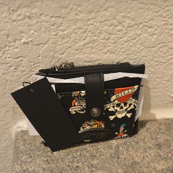 Ed Hardy | Accessories | Ed Hardy Multicolor Skull Design Card Holder ...